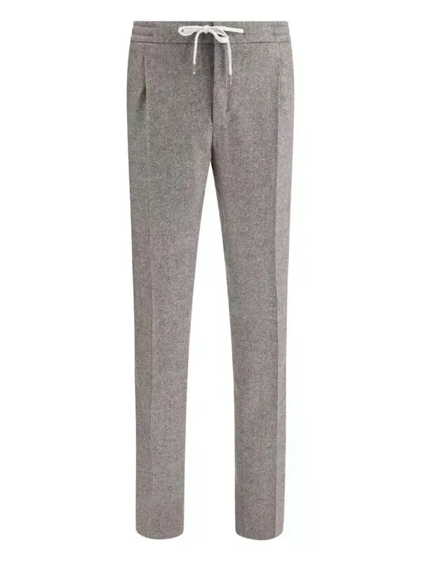 PT TORINO Drawstring Herringbone Trousers