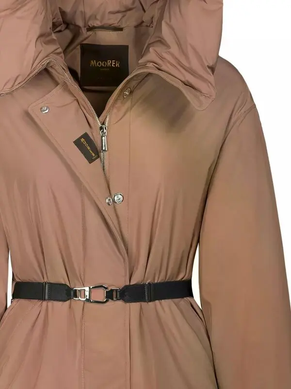 MOORER Hooded Belted Jacket