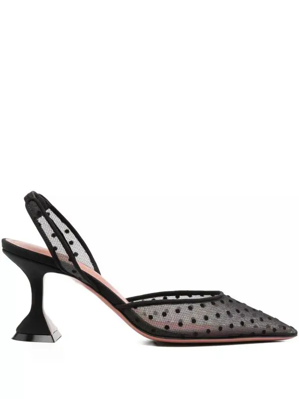 Amina Muaddi 70mm Polka-dot Slingback Pumps - Black