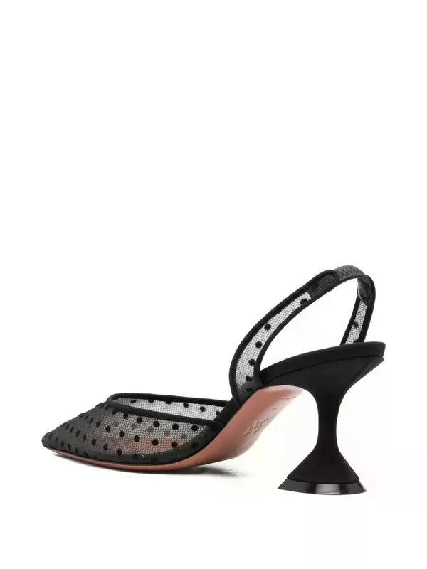 Amina Muaddi 70mm Polka-dot Slingback Pumps - Black