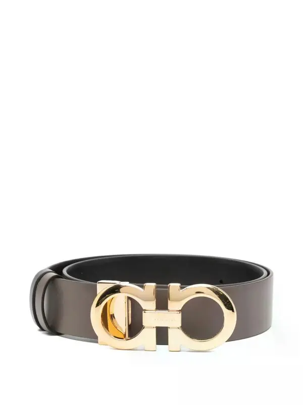 FERRAGAMO Leather Belt - Grey