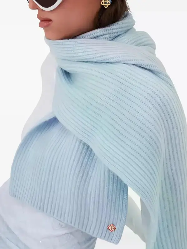 Casablanca Ribbed Scarf - Blue