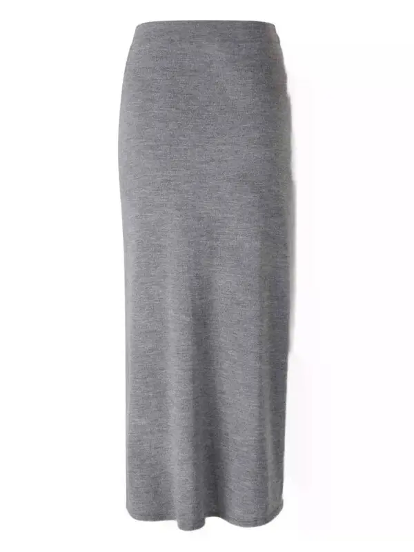 Staud Wilma Ruched Midi Skirt - Grey