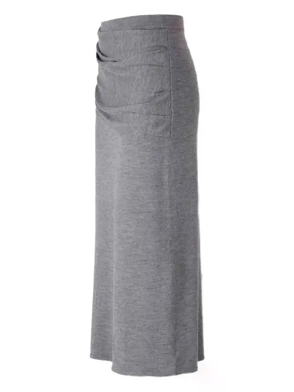 Staud Wilma Ruched Midi Skirt - Grey