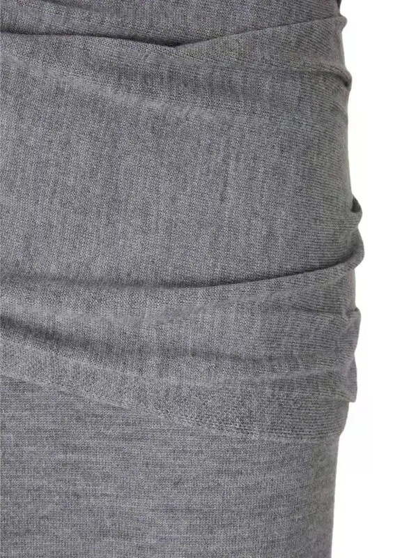 Staud Wilma Ruched Midi Skirt - Grey