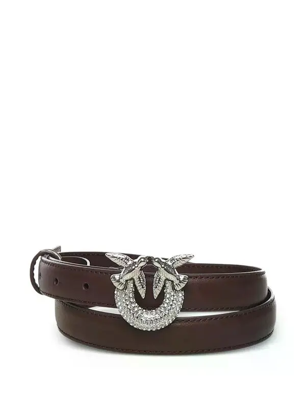 Pinko Love Birds Buckle-embellished Belt - Brown