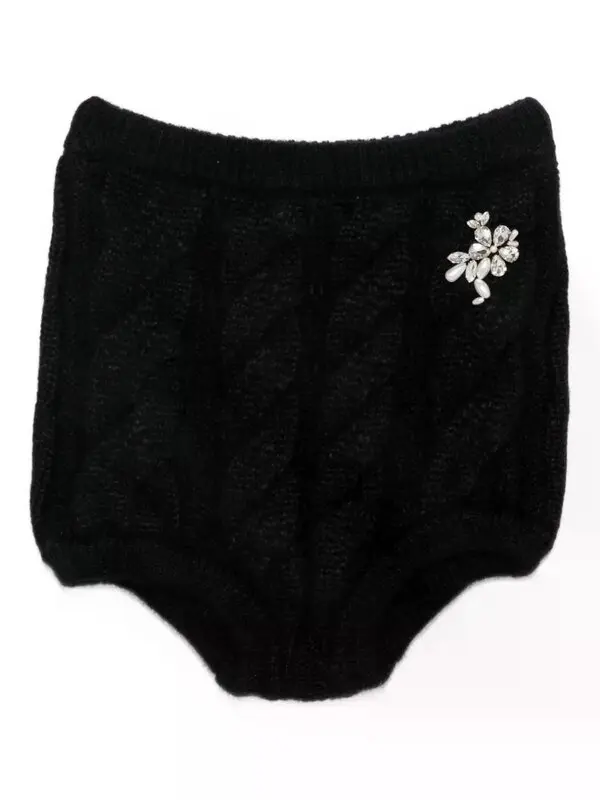 Simone Rocha Embellished Cable Knit Shorts