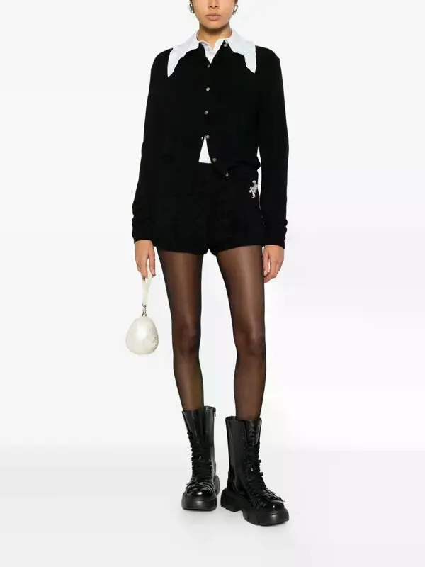 Simone Rocha Embellished Cable Knit Shorts