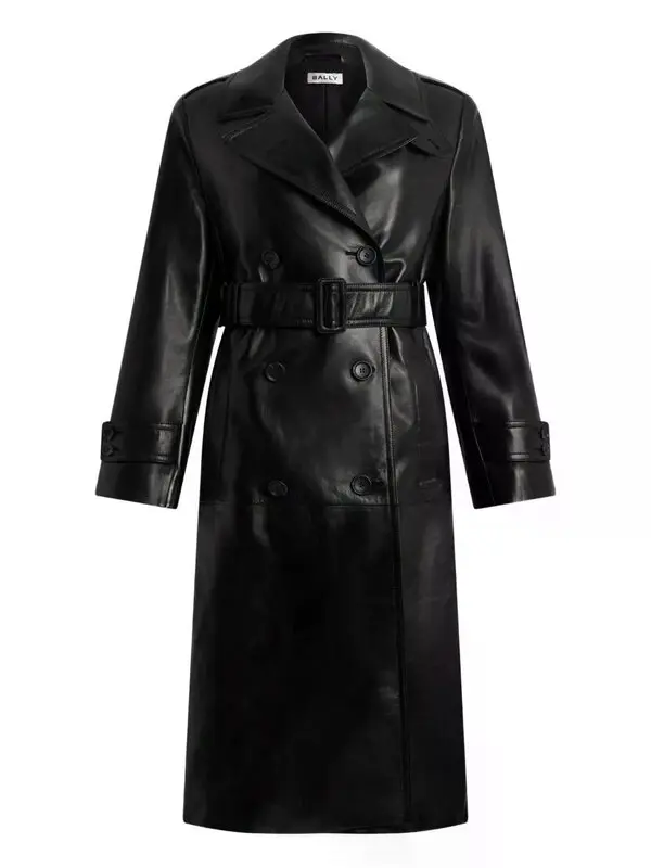 Bally Leather Trench Coat