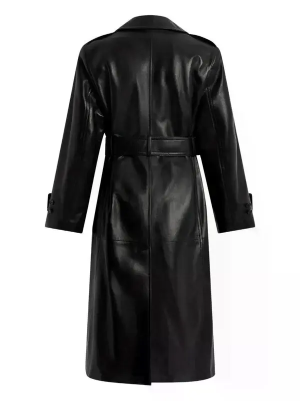 Bally Leather Trench Coat