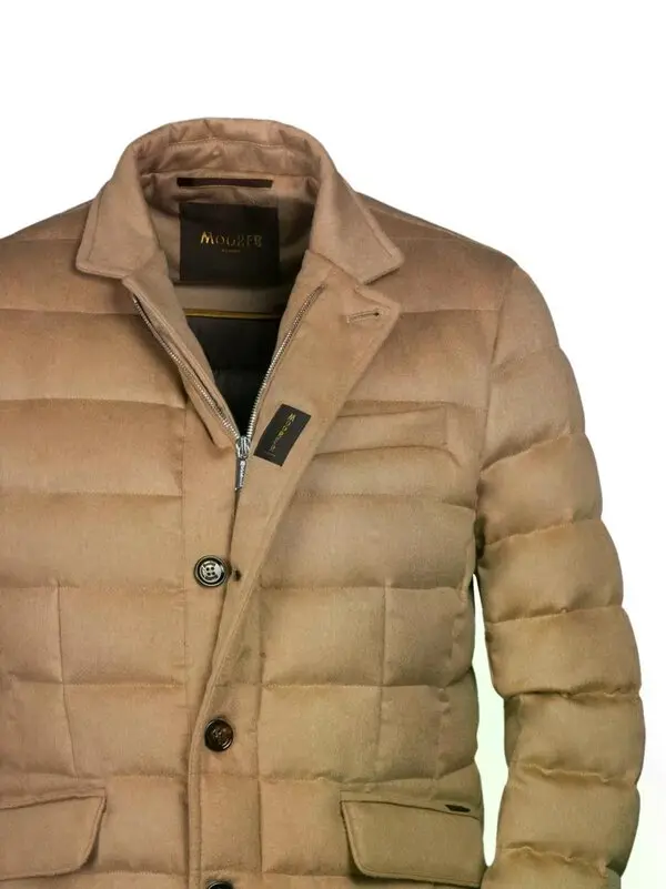 MOORER Buttoned Padded Jacket - Neutrals