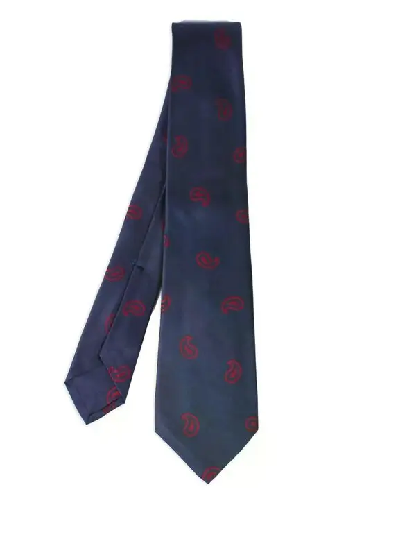 Kiton Paisley-pattern Silk Tie - Blue