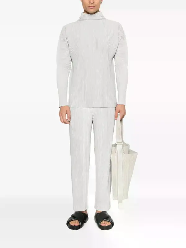 Issey Miyake Pleated Halterneck Top - Grey