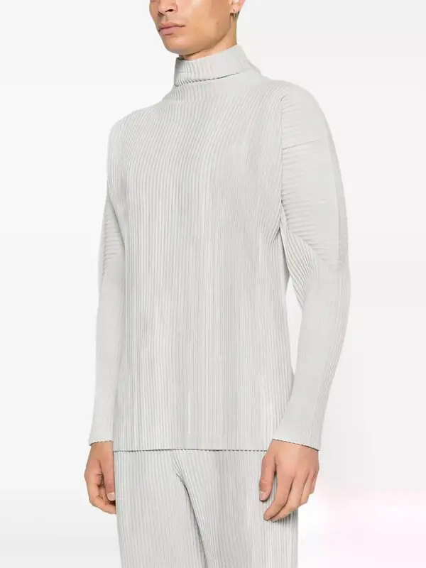 Issey Miyake Pleated Halterneck Top - Grey