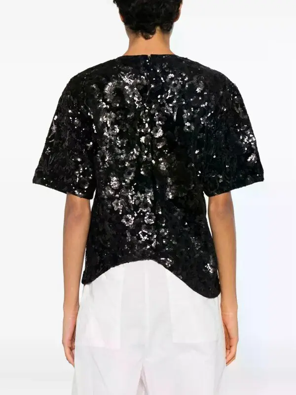 NICCOLO PASQUALETTI Onda Sequinned Asymmetric Top - Black