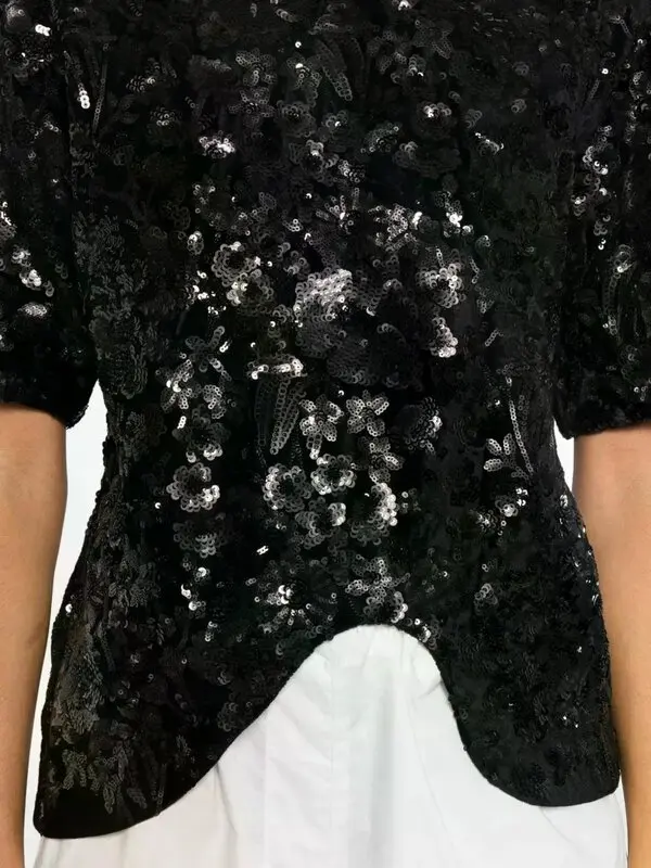 NICCOLO PASQUALETTI Onda Sequinned Asymmetric Top - Black