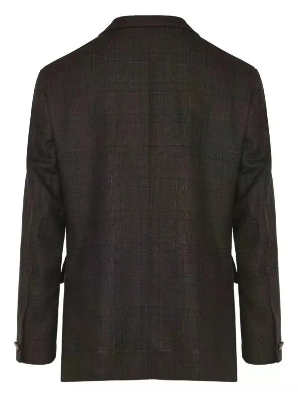 Brioni Check Pattern Buckle Jacket