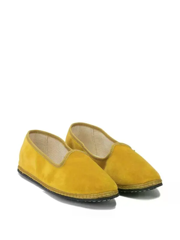 VIBI VENEZIA Trim Velvet Flat Shoes - Yellow