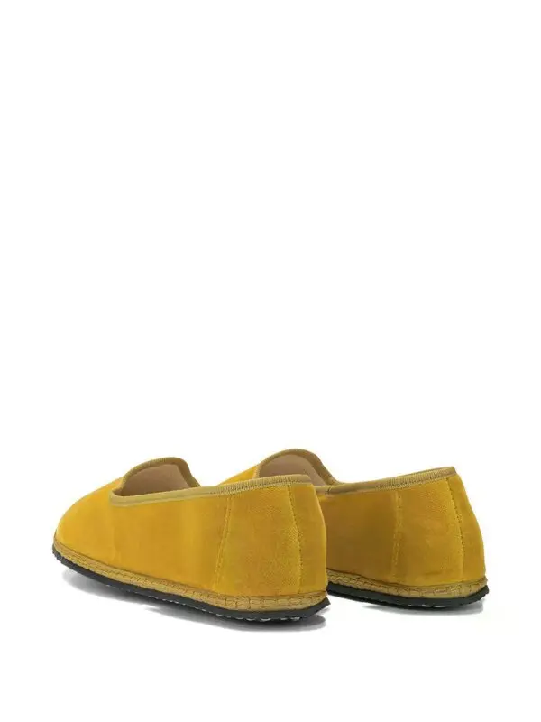 VIBI VENEZIA Trim Velvet Flat Shoes - Yellow