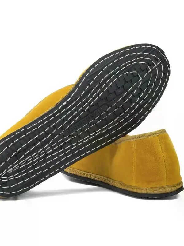 VIBI VENEZIA Trim Velvet Flat Shoes - Yellow