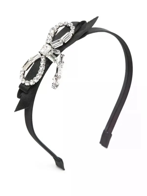 JIMMY CHOO Crystal Bow Headband - Black