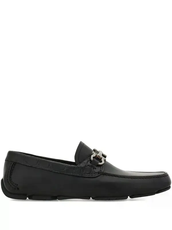 FERRAGAMO Gancini-buckle Loafers - Black