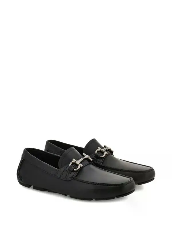 FERRAGAMO Gancini-buckle Loafers - Black