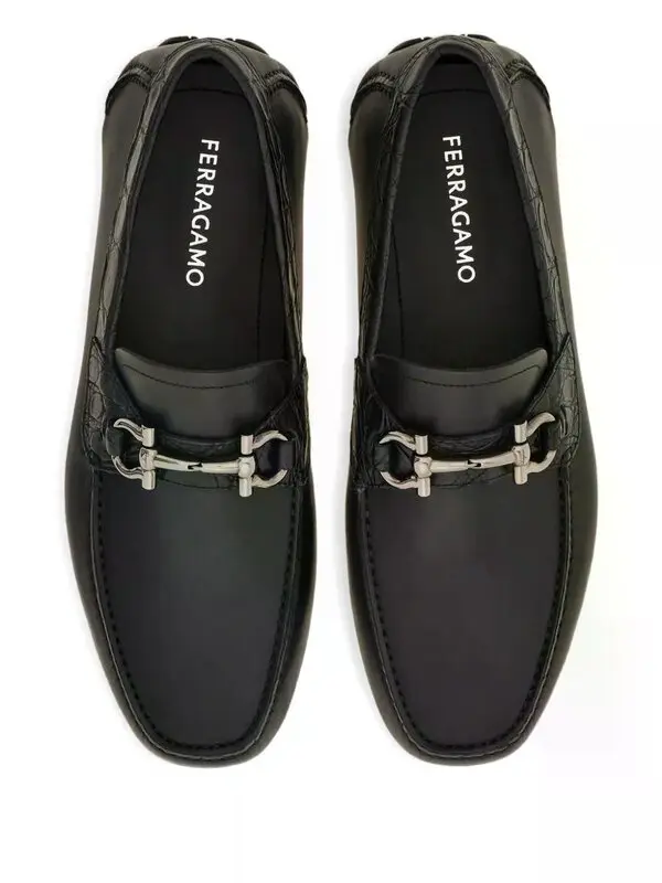 FERRAGAMO Gancini-buckle Loafers - Black