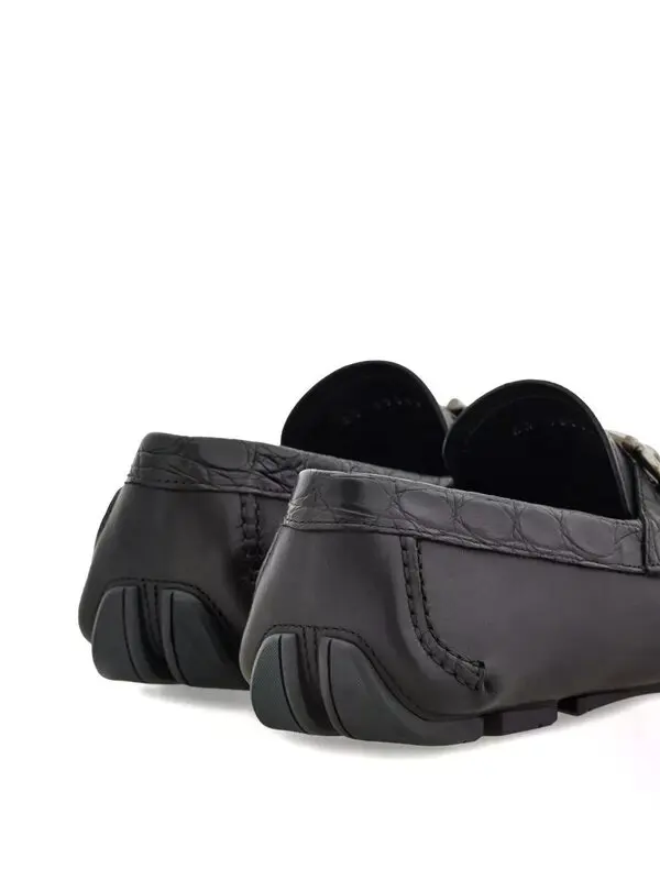 FERRAGAMO Gancini-buckle Loafers - Black