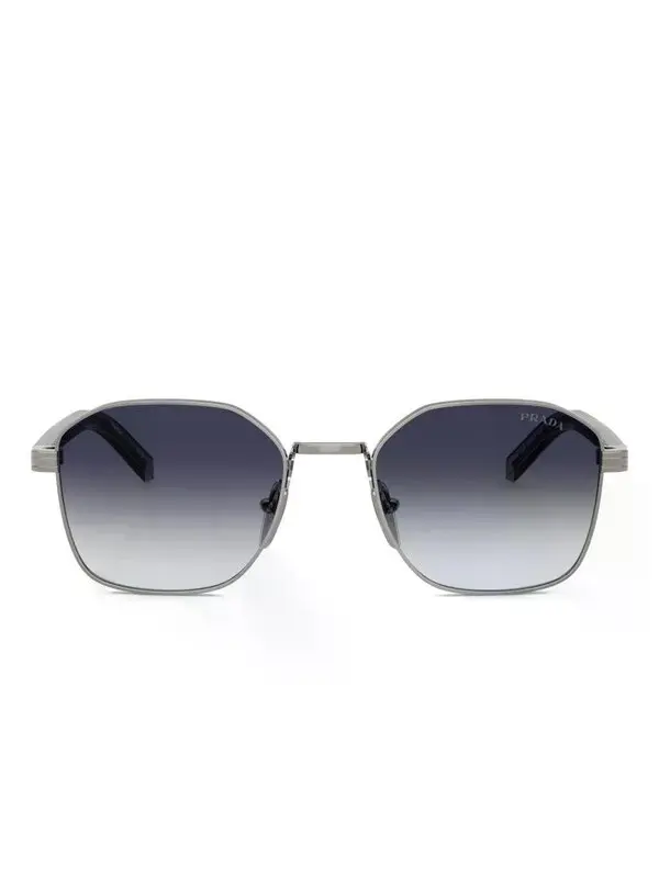 Prada Geometric-frame Sunglasses - Silver