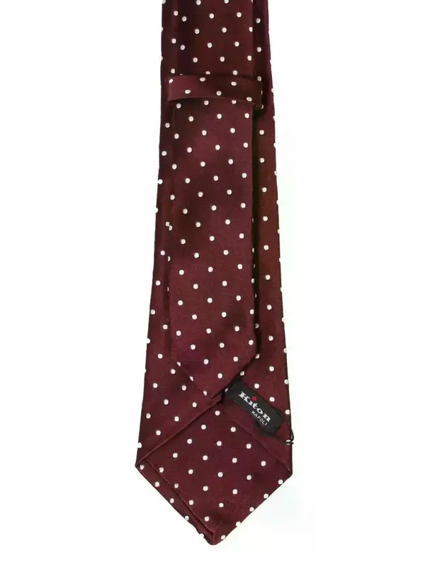 Kiton Polka-dot Silk Neck Tie - Red