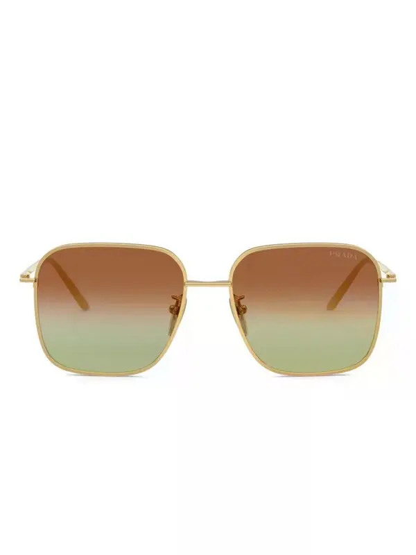Prada Square-frame Sunglasses - Gold