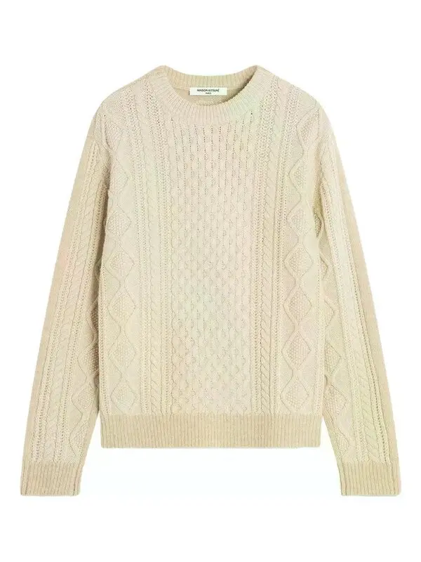 Maison Kitsuné Crew-neck Cable Knit Sweater