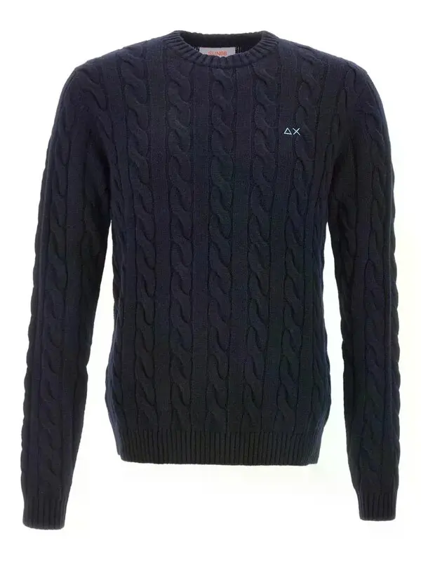 SUN 68 Cable-knit Logo Sweater
