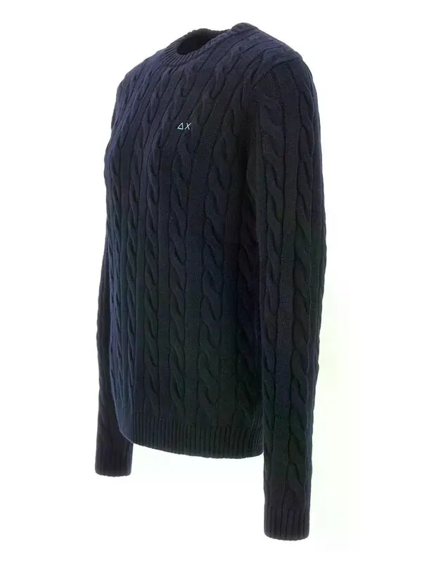 SUN 68 Cable-knit Logo Sweater