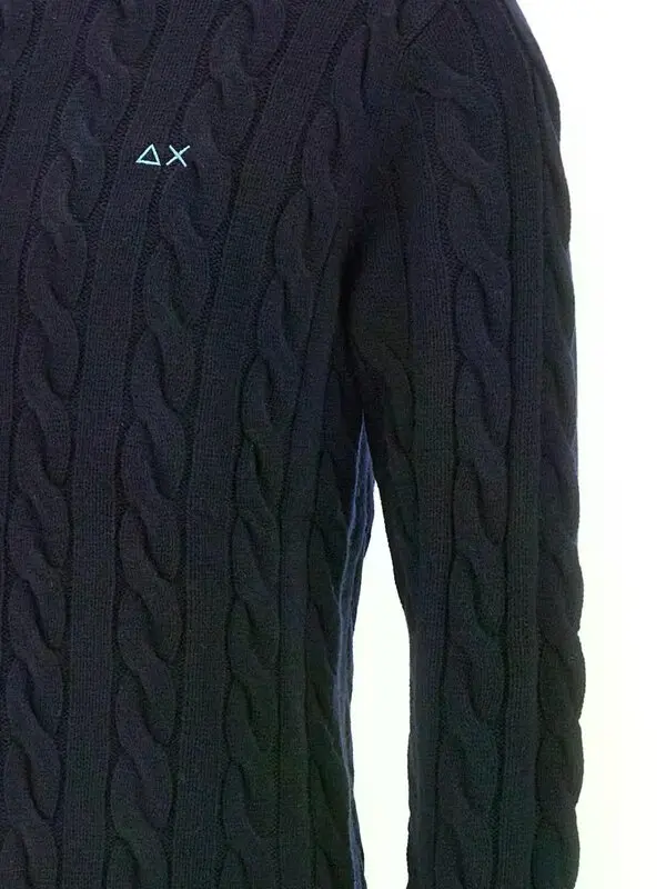 SUN 68 Cable-knit Logo Sweater