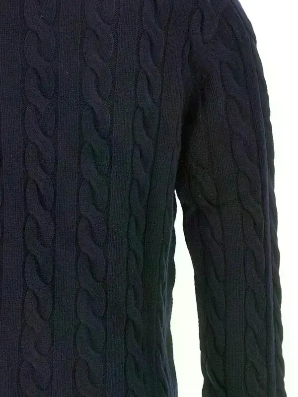 SUN 68 Cable-knit Logo Sweater