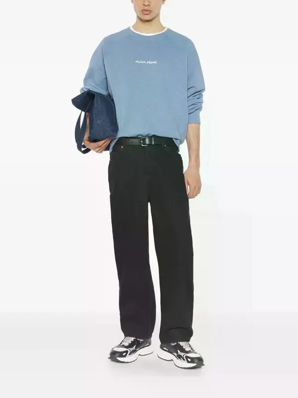 Maison Kitsuné Belt-loops Denim Trousers - Black