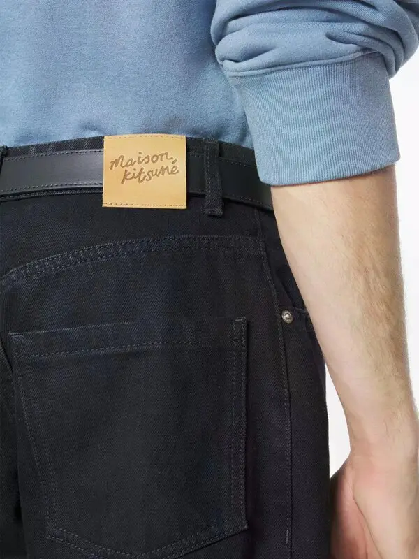 Maison Kitsuné Belt-loops Denim Trousers - Black