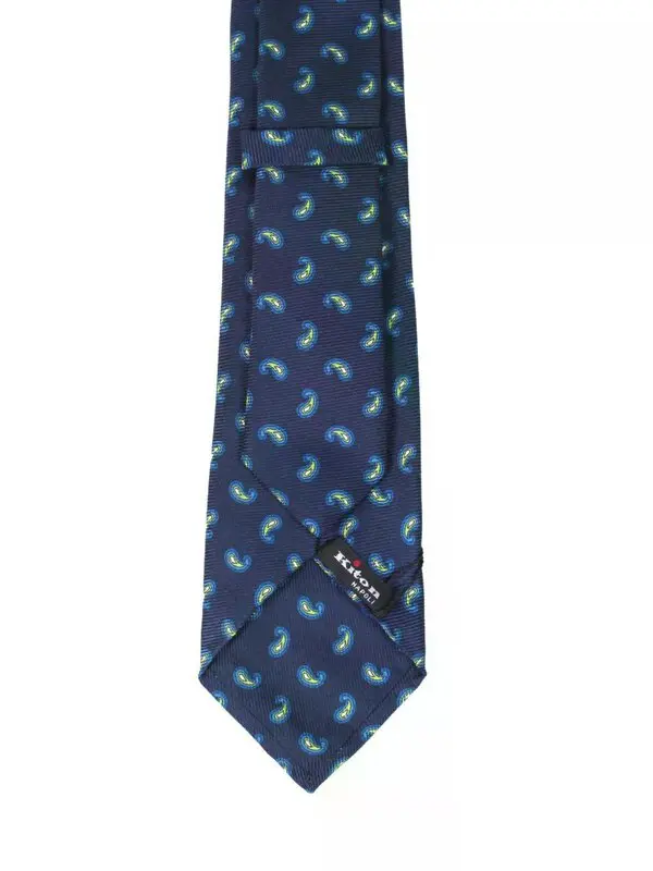 Kiton Paisley-pattern Neck Tie - Blue
