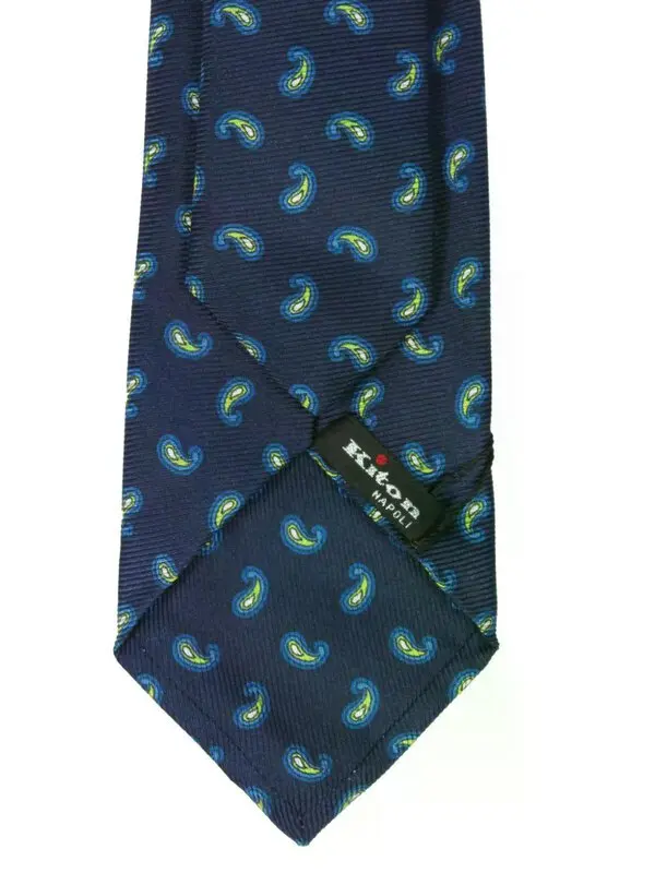 Kiton Paisley-pattern Neck Tie - Blue