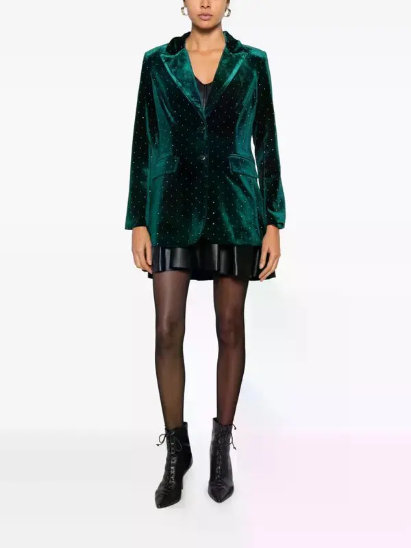 NEVER FULLY DRESSED Embellished Velvet Blazer