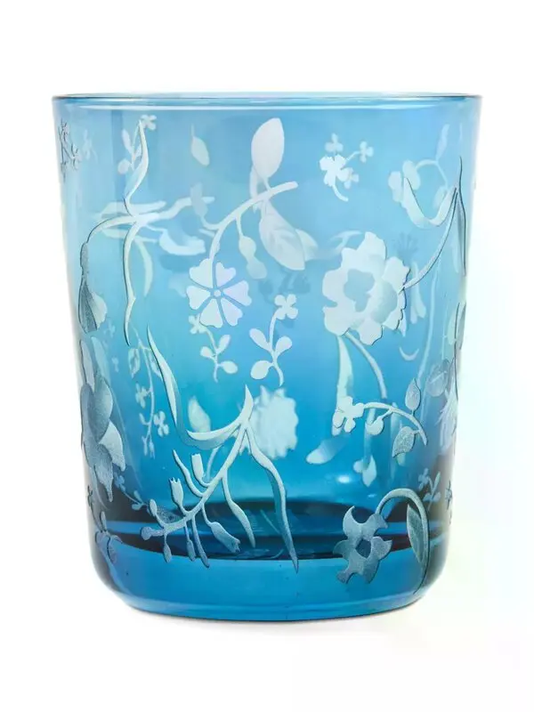 POLSPOTTEN Engraved-floral Glass Tumblers - Blue