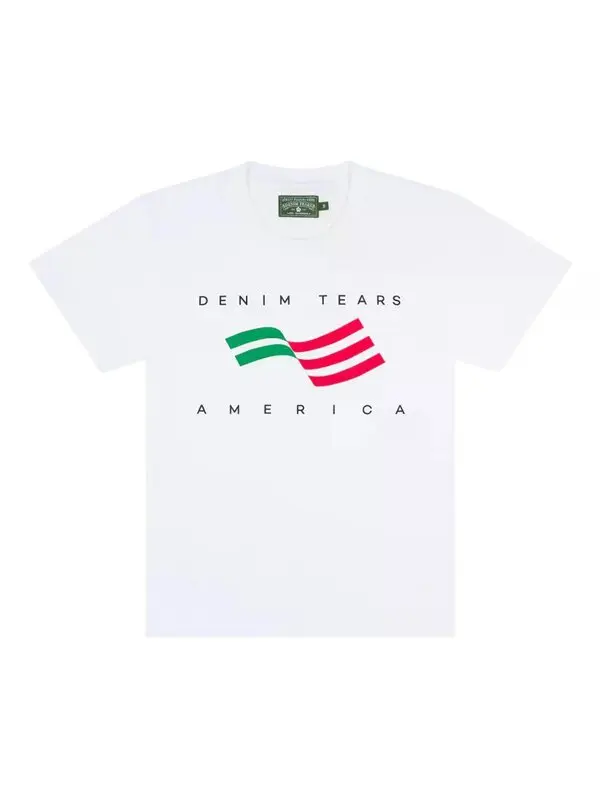 DENIM TEARS America Sportswear Graphic-print T-shirt - White