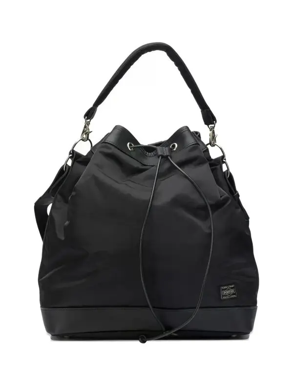 PORTER-YOSHIDA & CO Drawstring Leather Shoulder Bag - Black