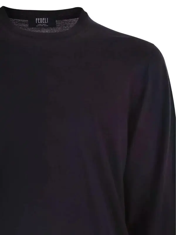 Fedeli Argentina Crew-neck Sweater - Blue