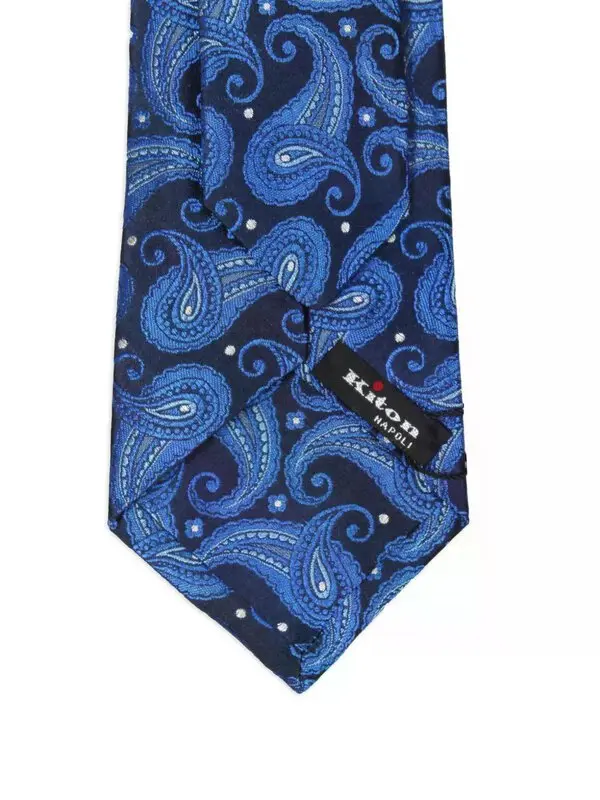 Kiton Paisley-pattern Silk Tie - Blue