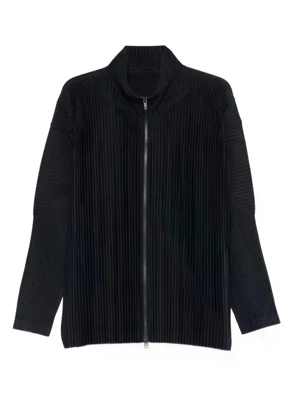 Issey Miyake Pleated Zip Jacket - Black