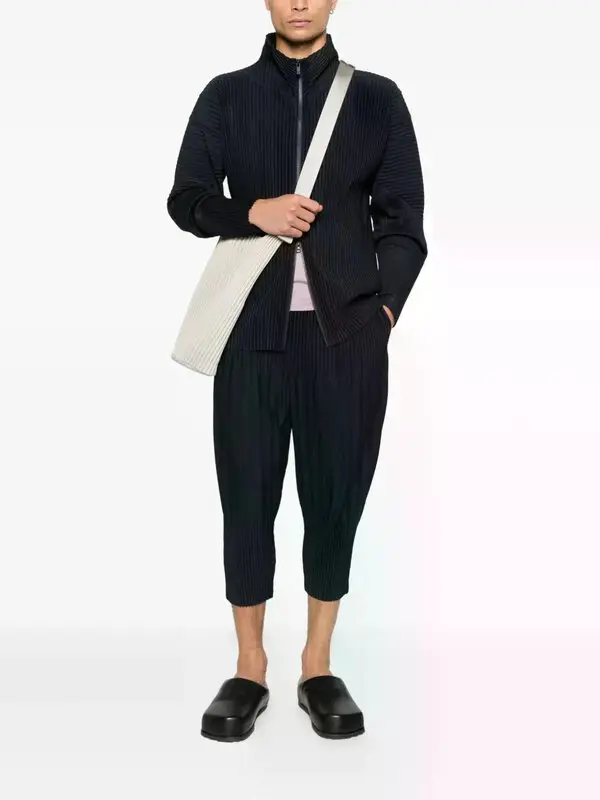 Issey Miyake Pleated Zip Jacket - Black