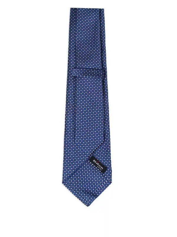 Kiton Patterned Tie - Blue